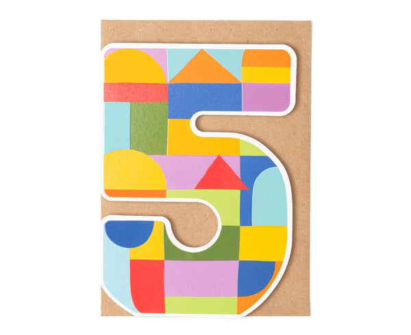 Number Five Die Cut 5th Birthday Card – The Letter Arty