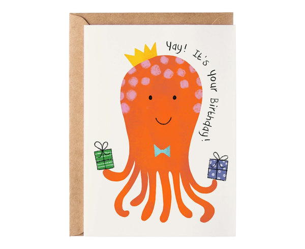 Birthday Octopus Kids Birthday Card – The Letter Arty