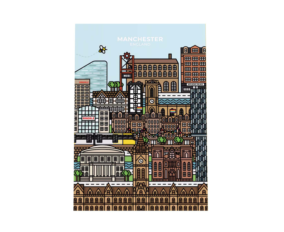 Manchester Landmarks Print – The Letter Arty