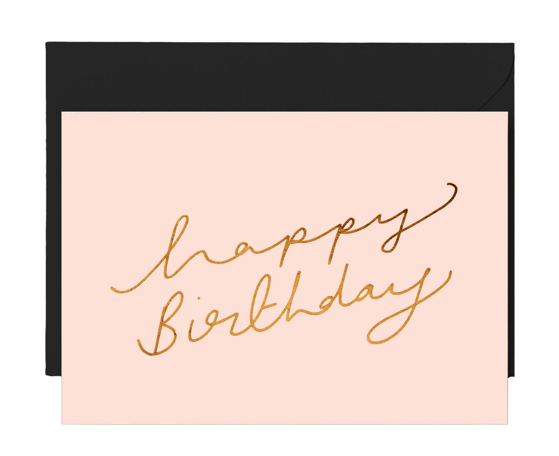 Happy Birthday Scroll Pink Birthday card – The Letter Arty