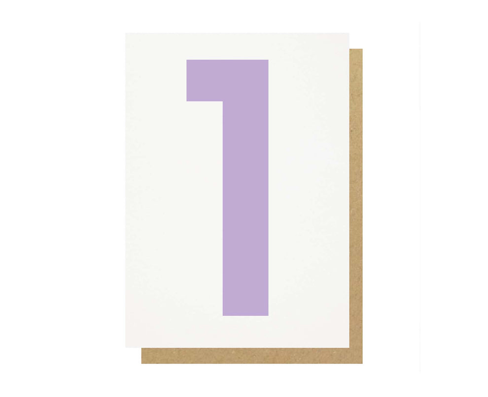 Number 1 First Birthday Card – The Letter Arty