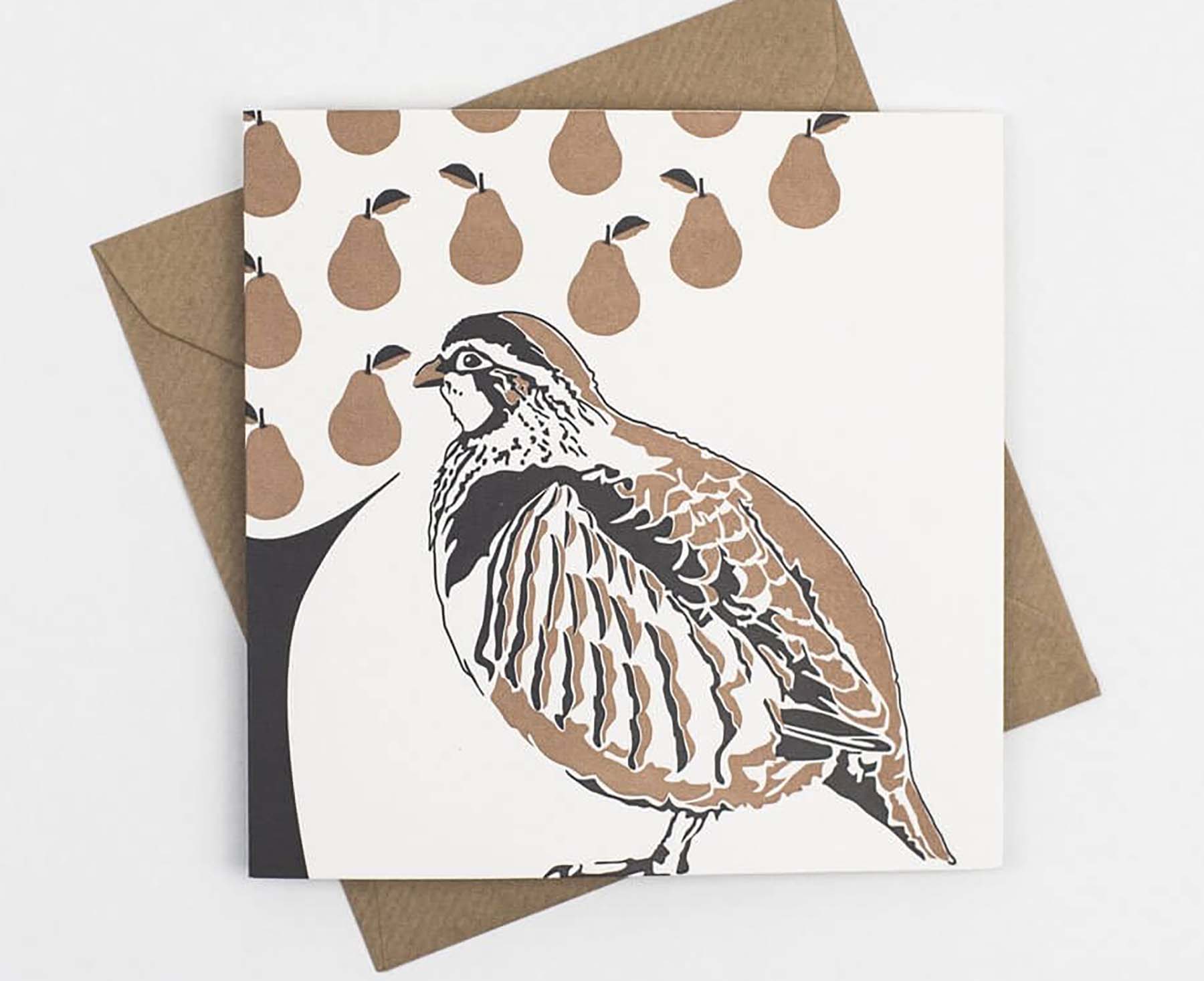 Partridge Letterpress Christmas card – The Letter Arty